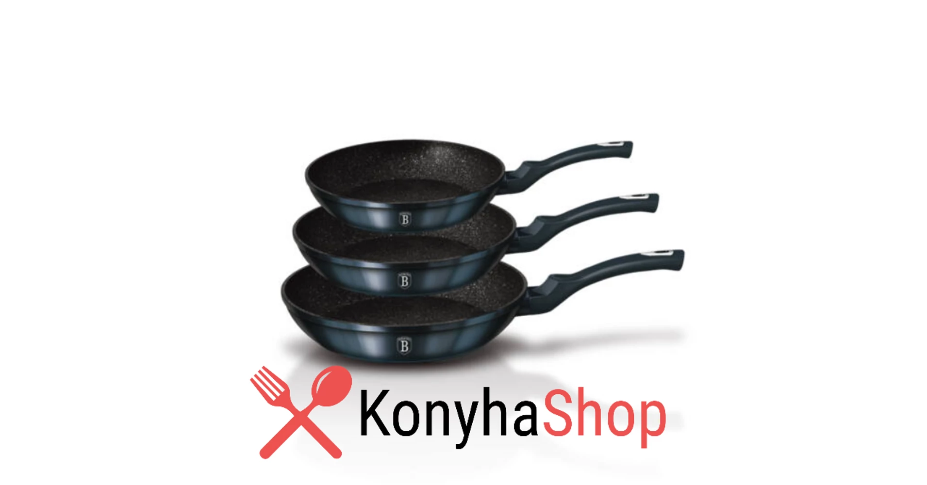 Berlinger Haus 3 részes Aquamarin collection serpenyőkészlet márvány bevonattal BH 6177